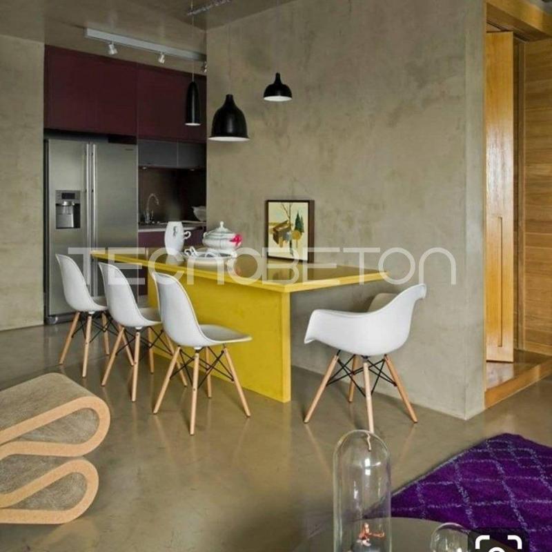 Microcimento bancada cozinha